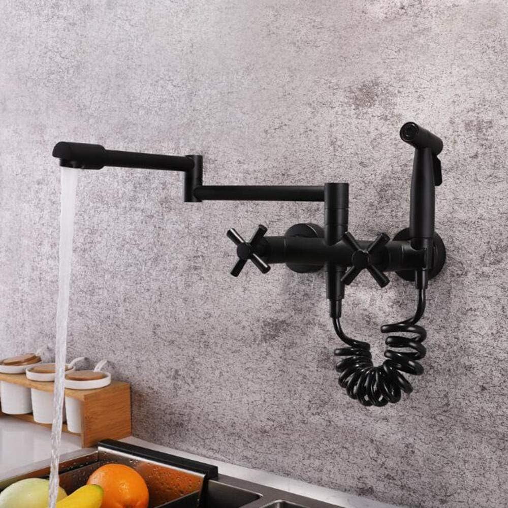 Wall Mounted Kitchen Tap Kitchen Faucet, with Spray Gun, Hot and Cold ...