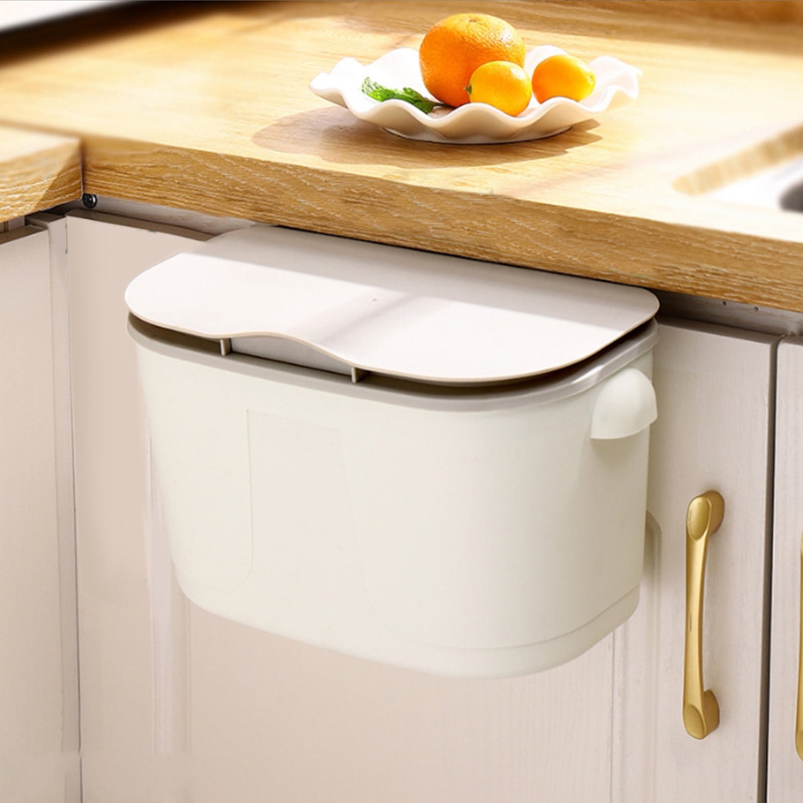 Wall-Mounted Kitchen Trash Can,Portable Bathroom Waste Bin,Easy-Pull ...
