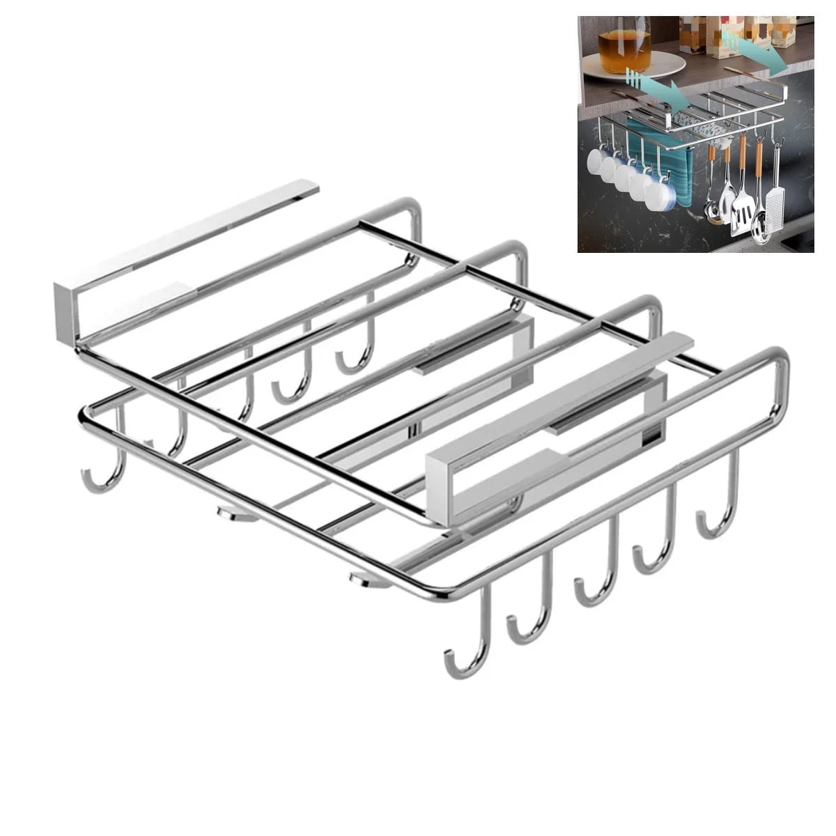 Wall Mounted Kitchen Utensil Racks Stainless Steel Under Cabinet ...