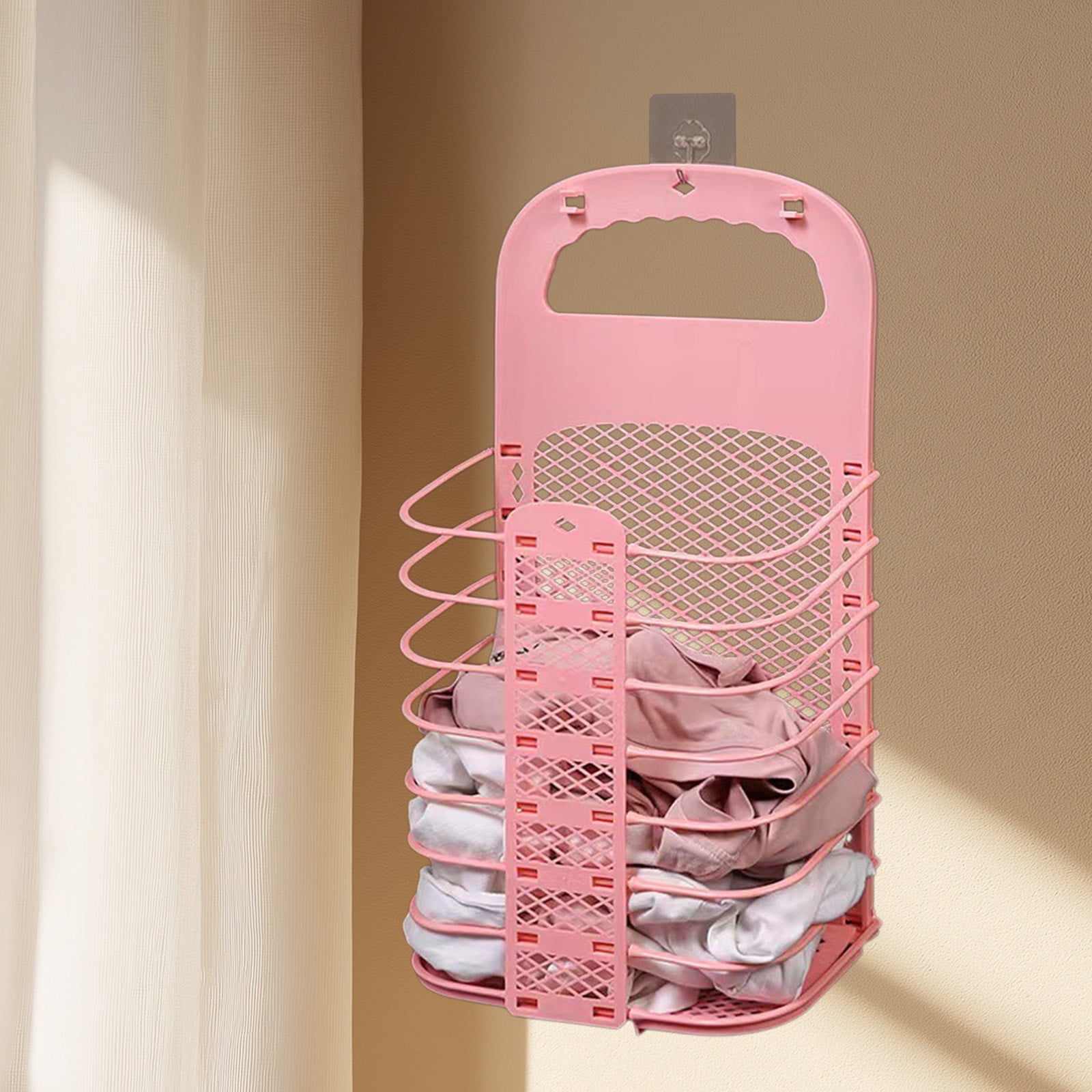 Wall Mounted Laundry Basket, Foldable Storage Bin, Waterproof Fabric ...