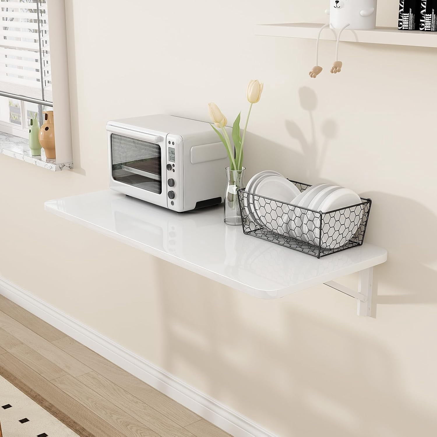 Wall Mounted Laundry Room Folding Table，Fold Down Desk for Small Spaces ...