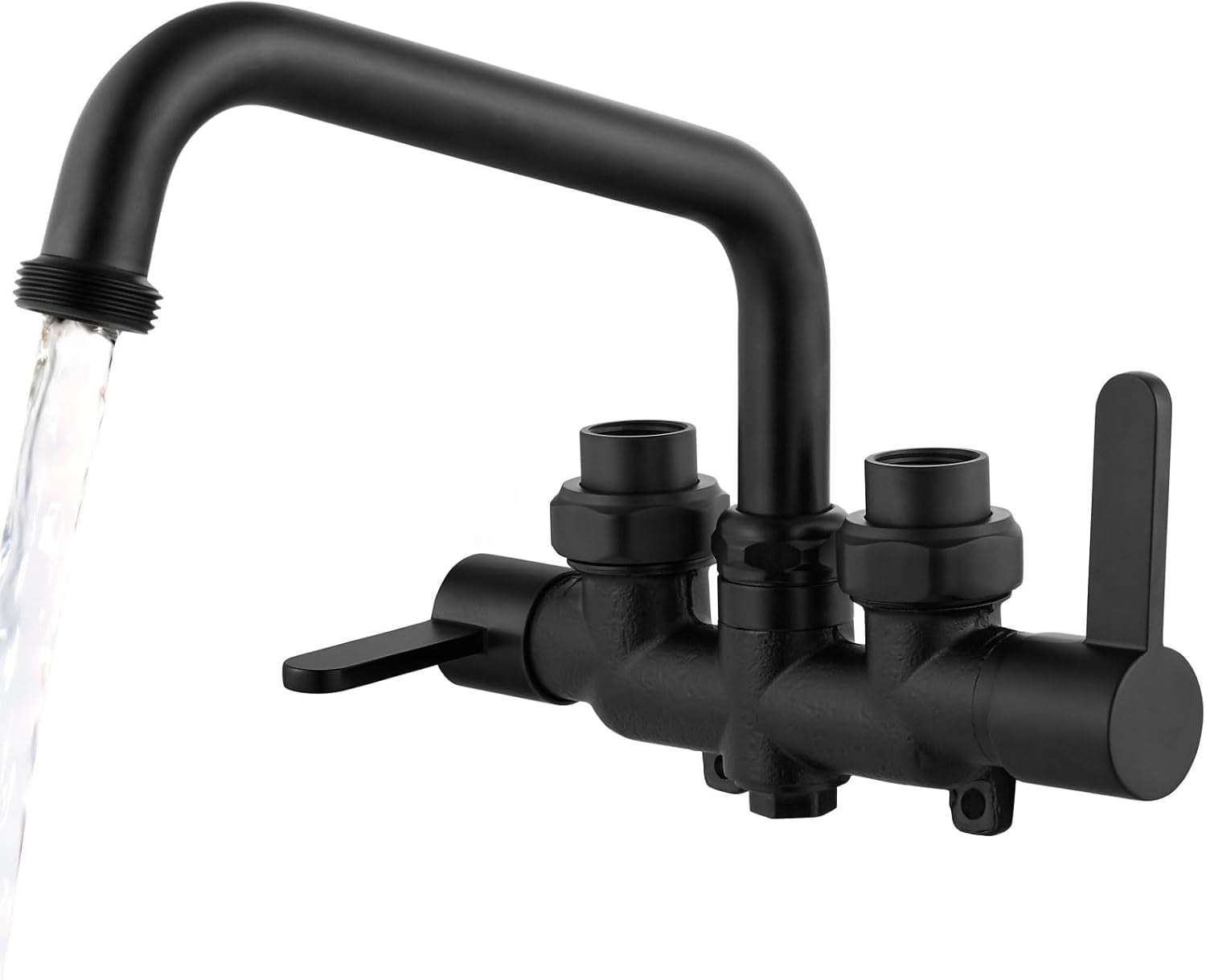 Wall Mounted Laundry Tub Faucet with 6 Inch Spout, 3 Inch Center, 2 ...