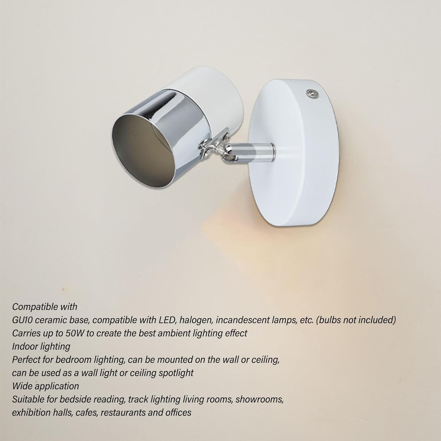 Wall Mounted Light Bulb Holder Socket, Lamp Holder GU10, 350 Degree ...