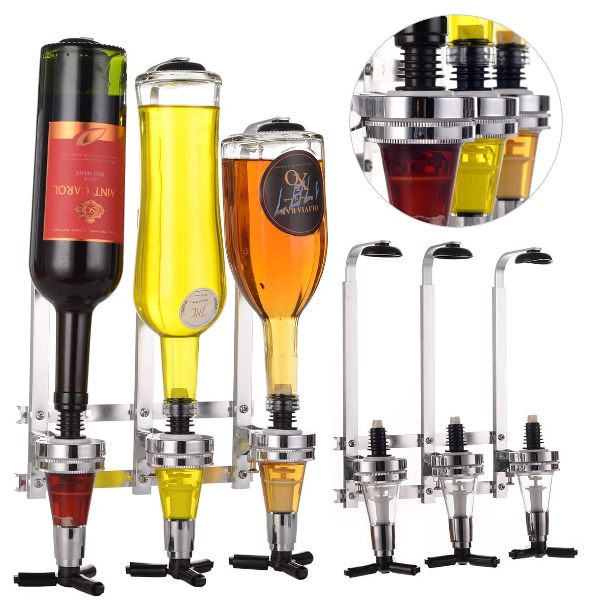 Wall Mounted Liquor Dispenser Bar Butler Bracket Cocktail Alcohol Drink ...