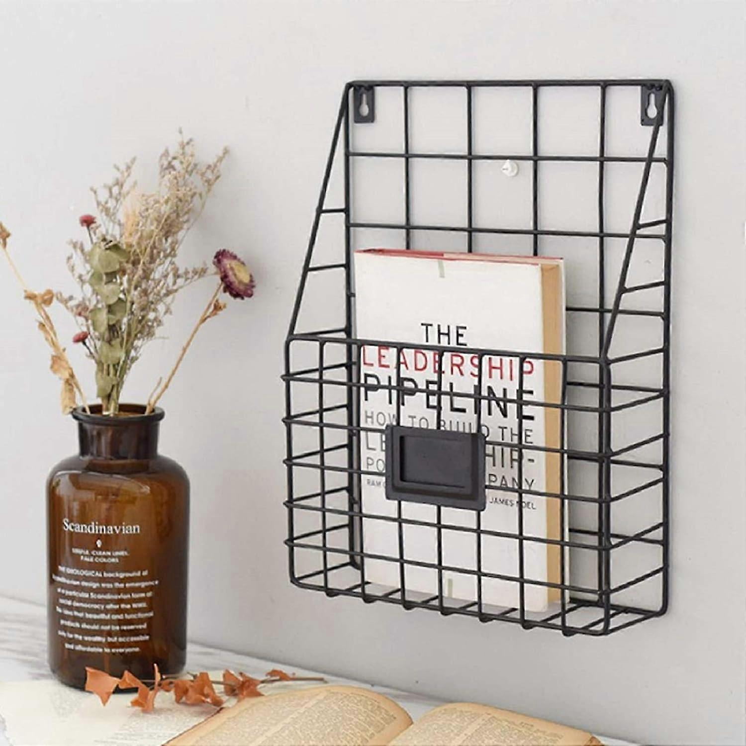 Wall-Mounted Magazine Rack 30 * 25 * 10CM Metal Magazine Newspaper ...