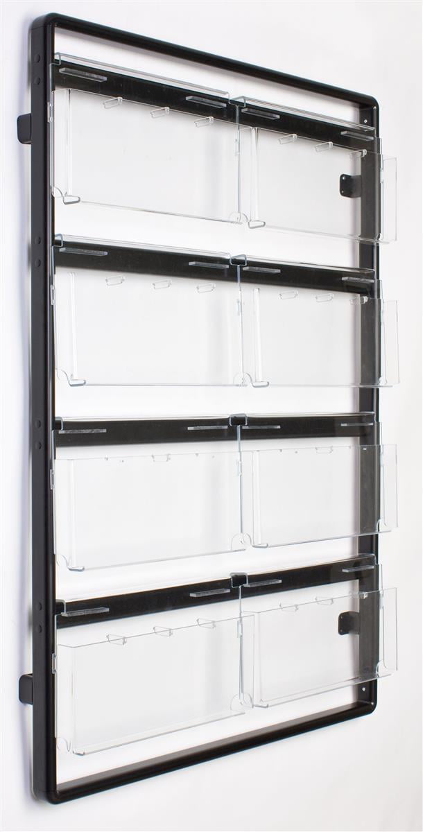 Wall Mounted Magazine Rack 38-1/2”w x 54-5/8”h x 5”d Black Finished ...