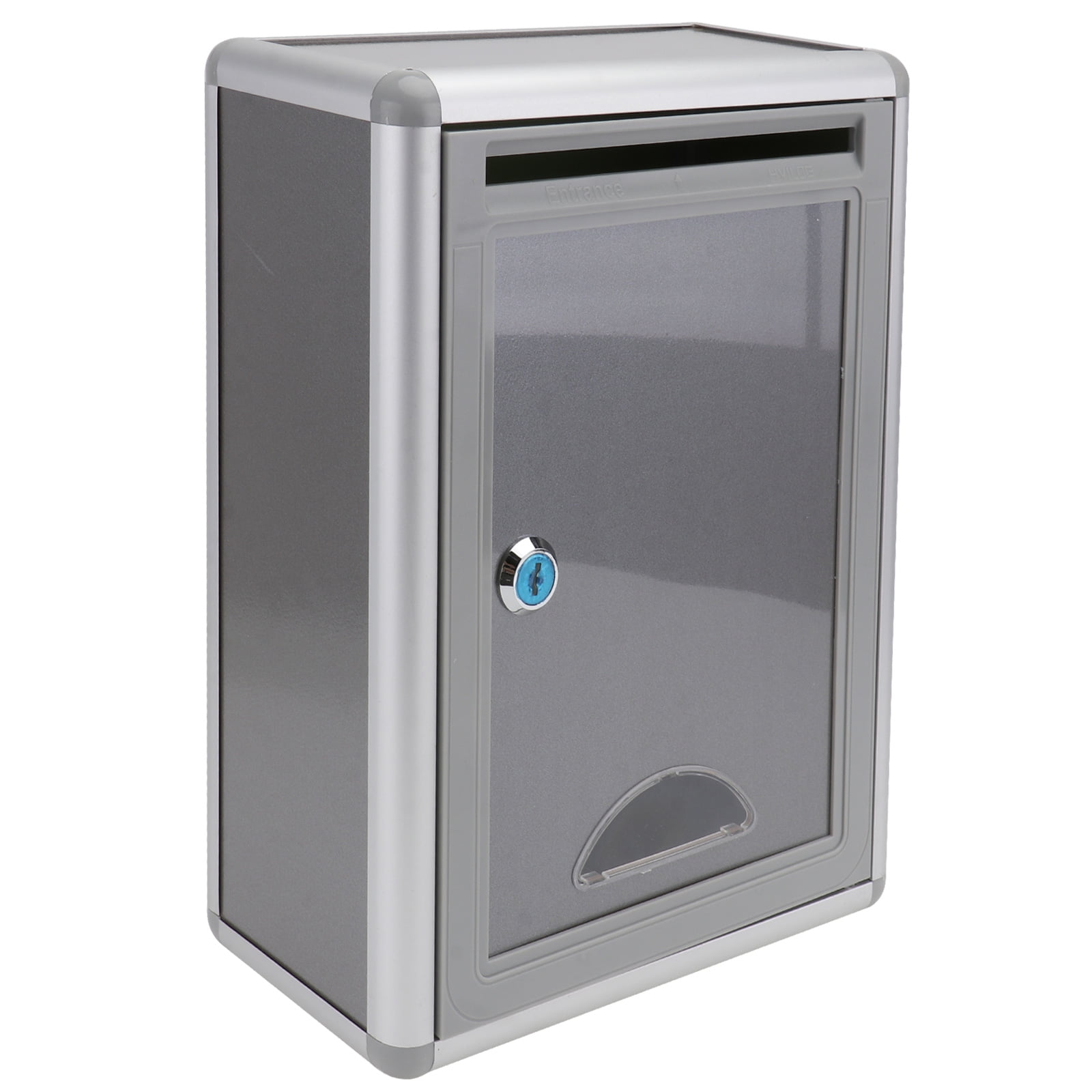 Wall Mounted Mailbox Metal Drop Box Locking Suggestion Box Aluminum ... Wall Mounted Mailbox Metal Drop Box Locking Suggestion Box Aluminum ...