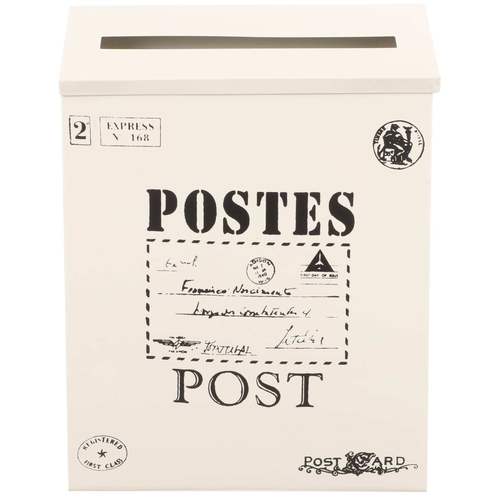 Wall Mounted Mailbox Newspaper Box Vintage Iron Wall Mount Mailbox Post ...