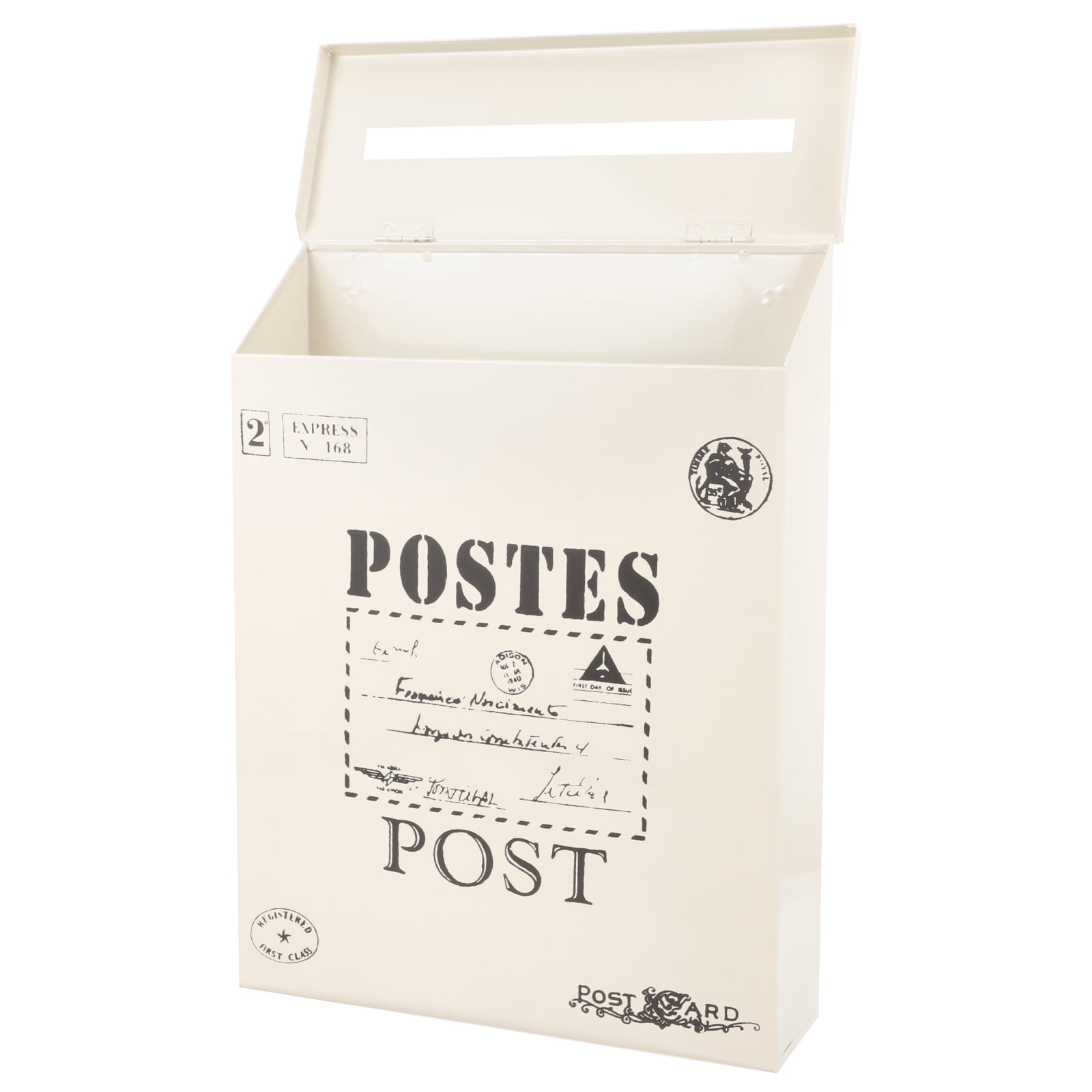 Wall Mounted Mailbox Newspaper Box Vintage Iron Wall Mount Mailbox Post ...