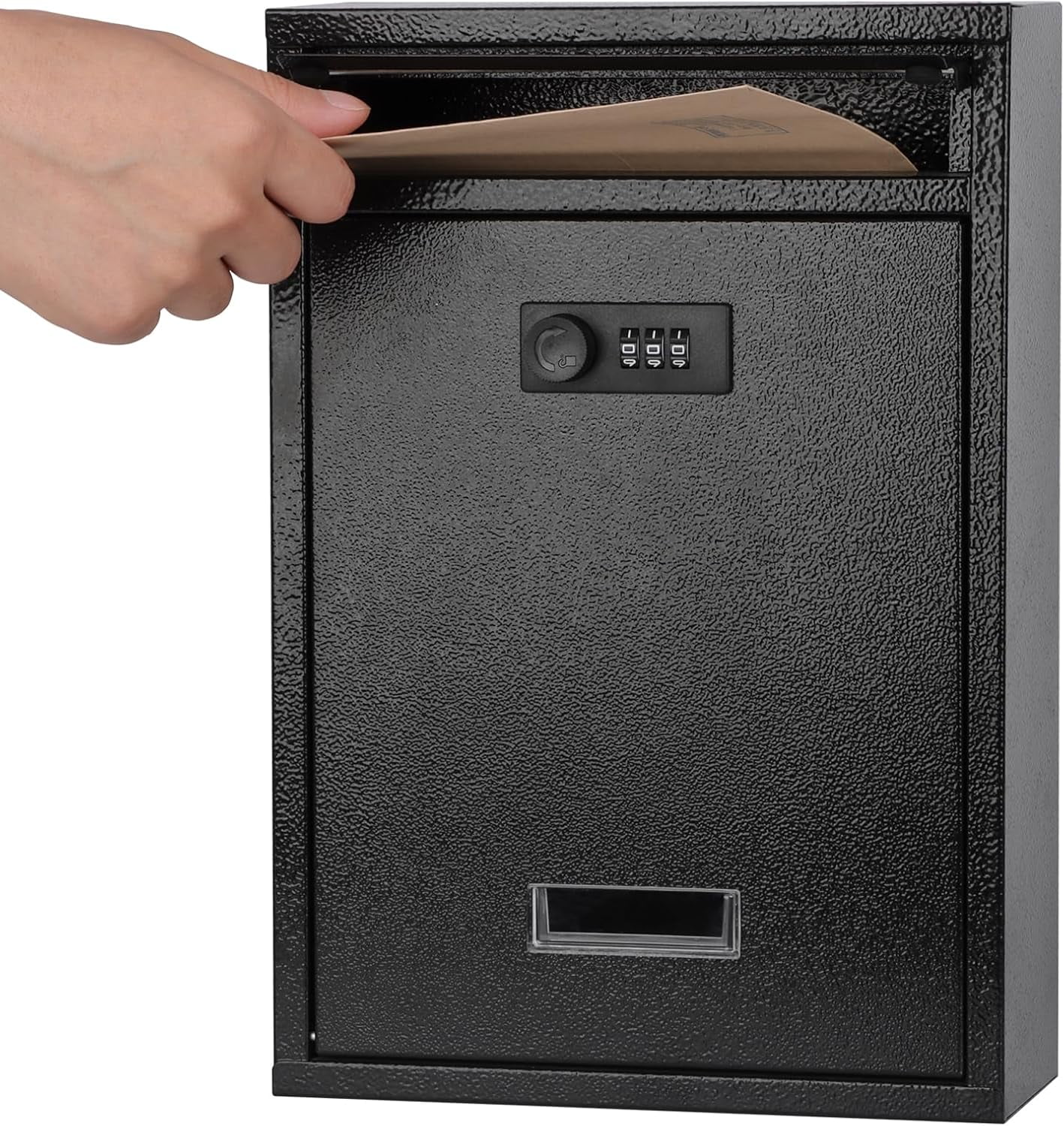 Wall Mounted Mailbox with Combination Lock, Steel Cover Metal MailBox ...