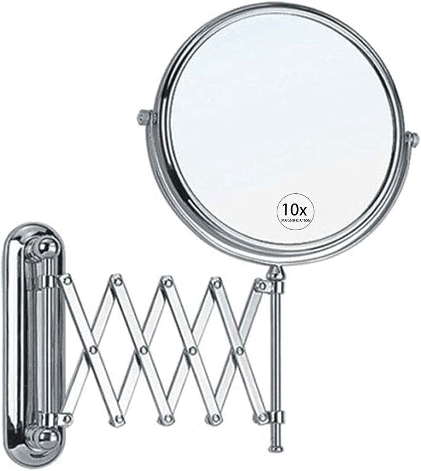 Wall Mounted Makeup Mirror 10x Magnification, Round Wall Mount ...