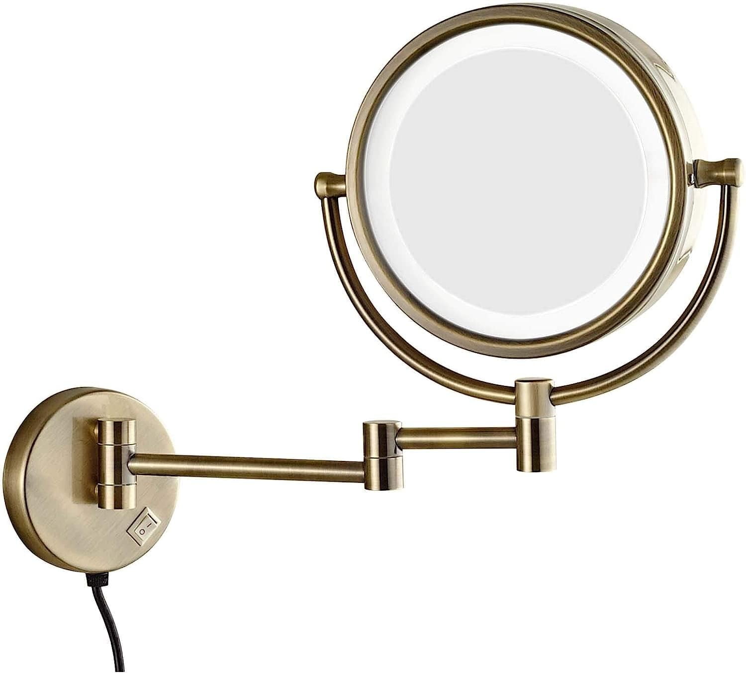Wall Mounted Makeup Mirror, 3x/5x/7x/10x Magnification 8'' Two-Sided ...
