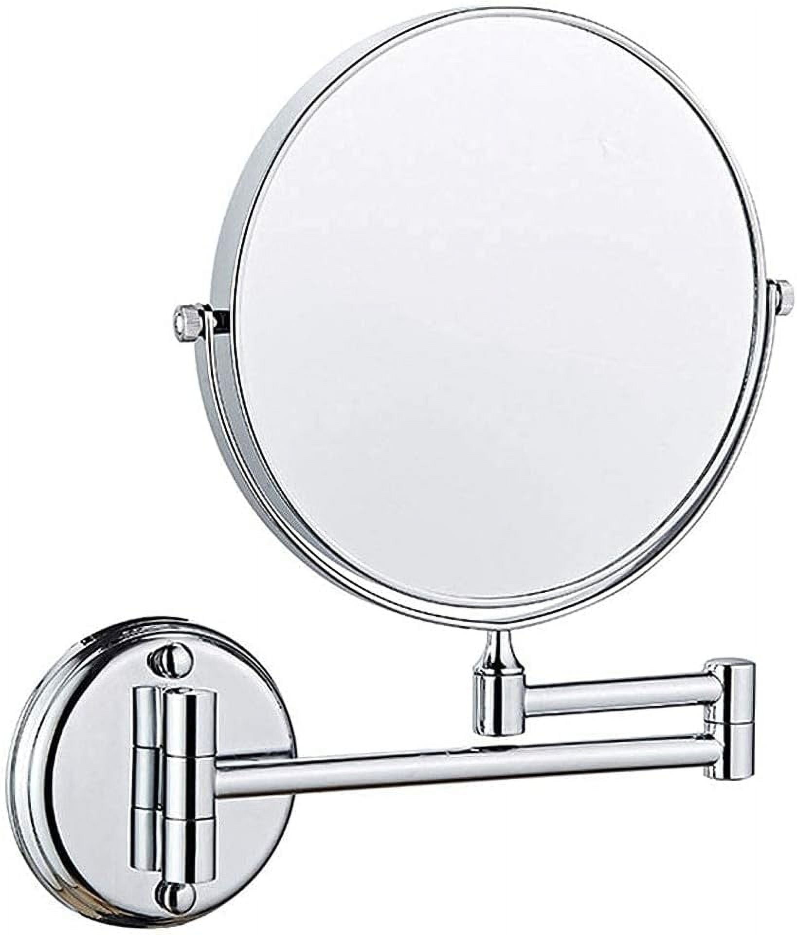 Wall Mounted Makeup Mirror 6-inch Two-Sided Swivel Wall Mounted Mirror Extending Folding ...
