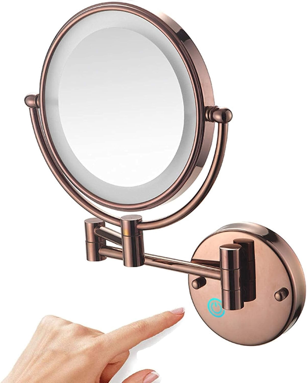 Wall Mounted Makeup Mirror 7.8 Inch 1X/10X, Double Sided 360° Swivel ...