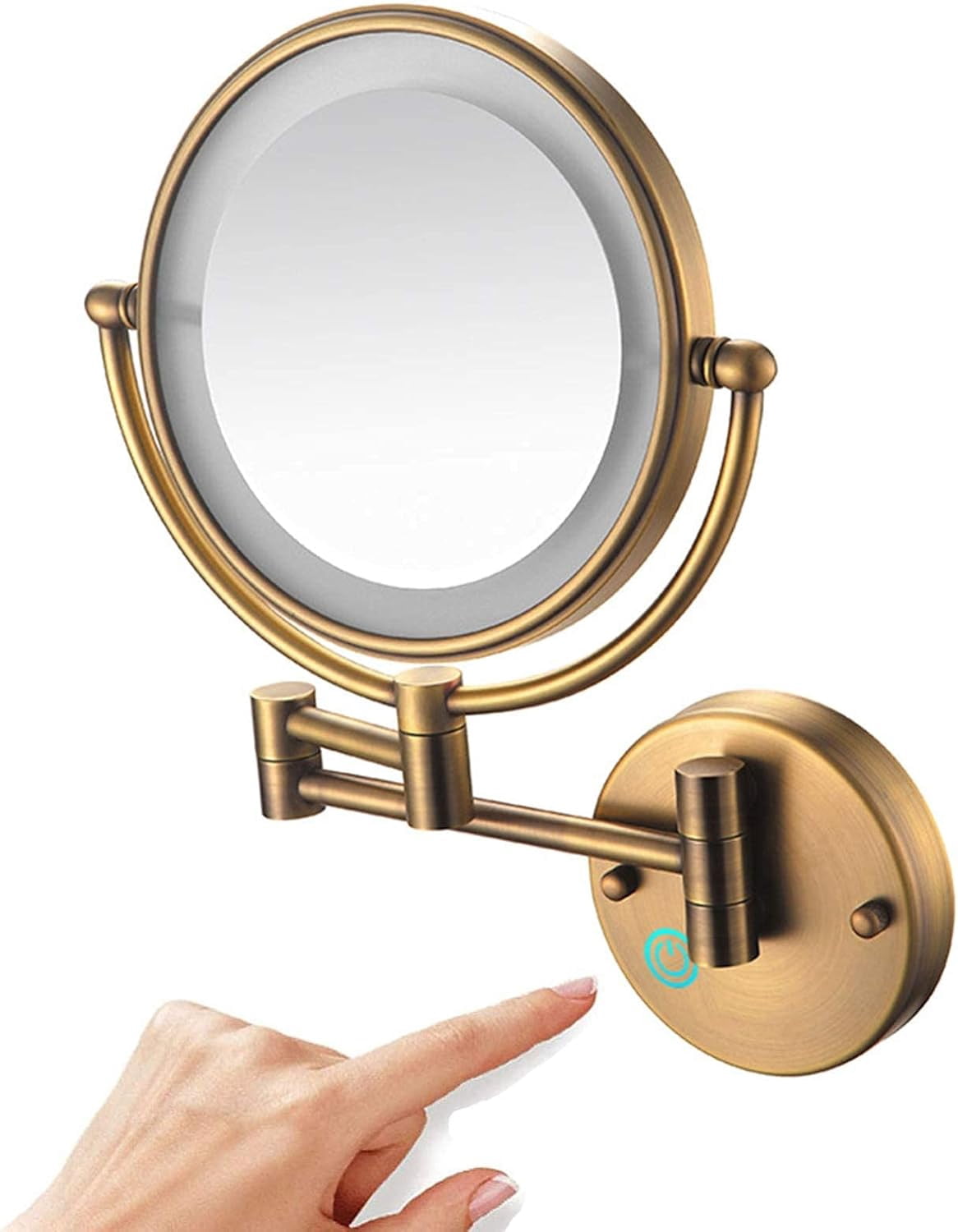 Wall Mounted Makeup Mirror 7.8 Inch 1X/10X, Double Sided 360° Swivel ...