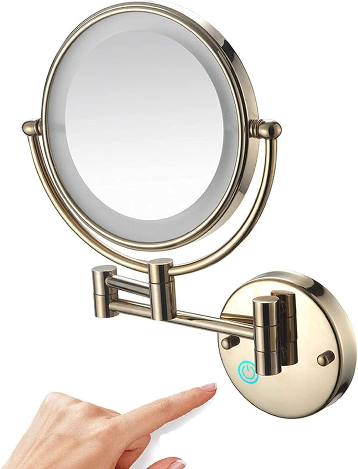 Wall Mounted Makeup Mirror 7.8 Inch 1X/10X, Double Sided 360° Swivel ...
