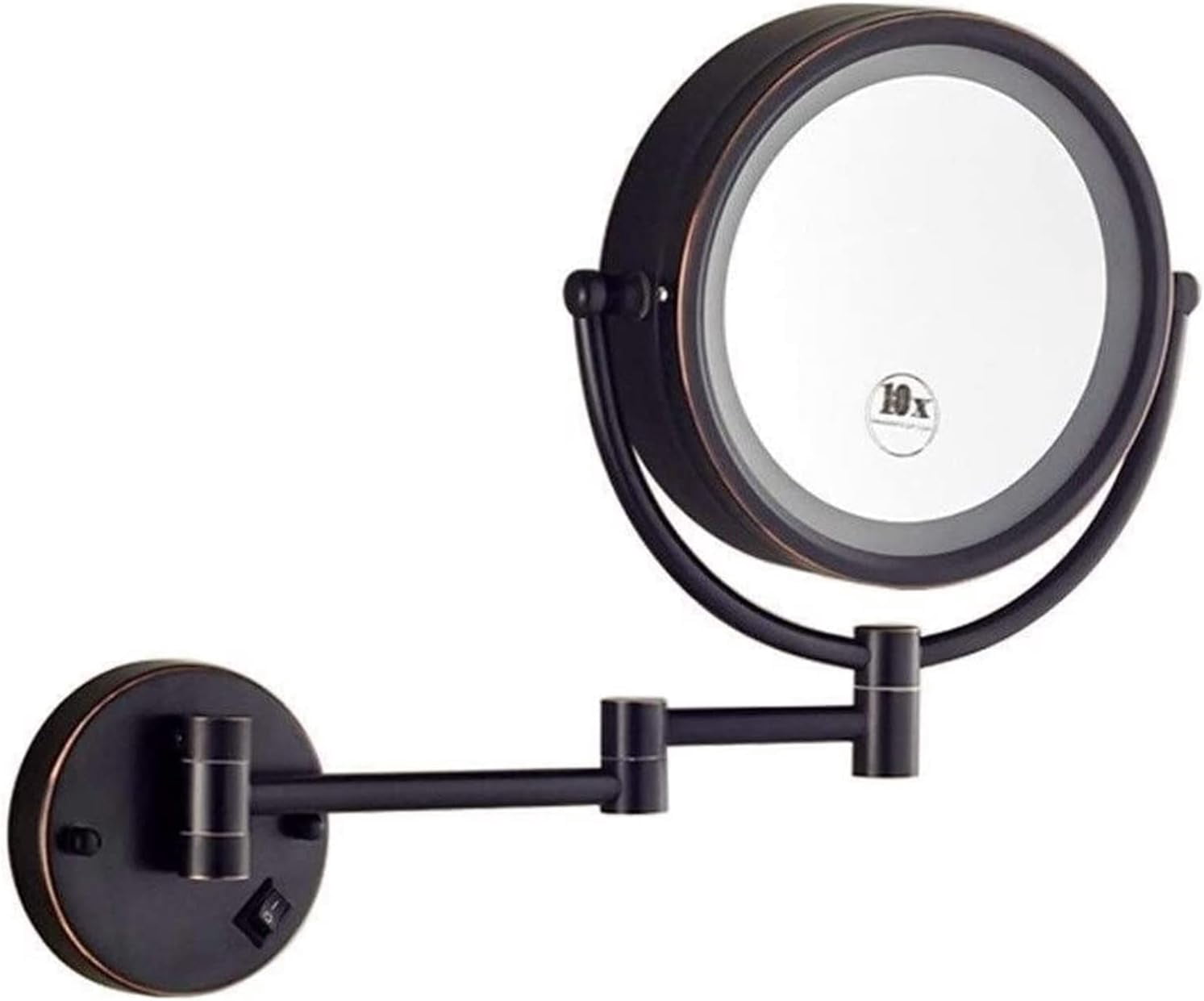 Wall-Mounted Makeup Mirror 8 Inch Led Makeup Mirror 10X Magnification ...