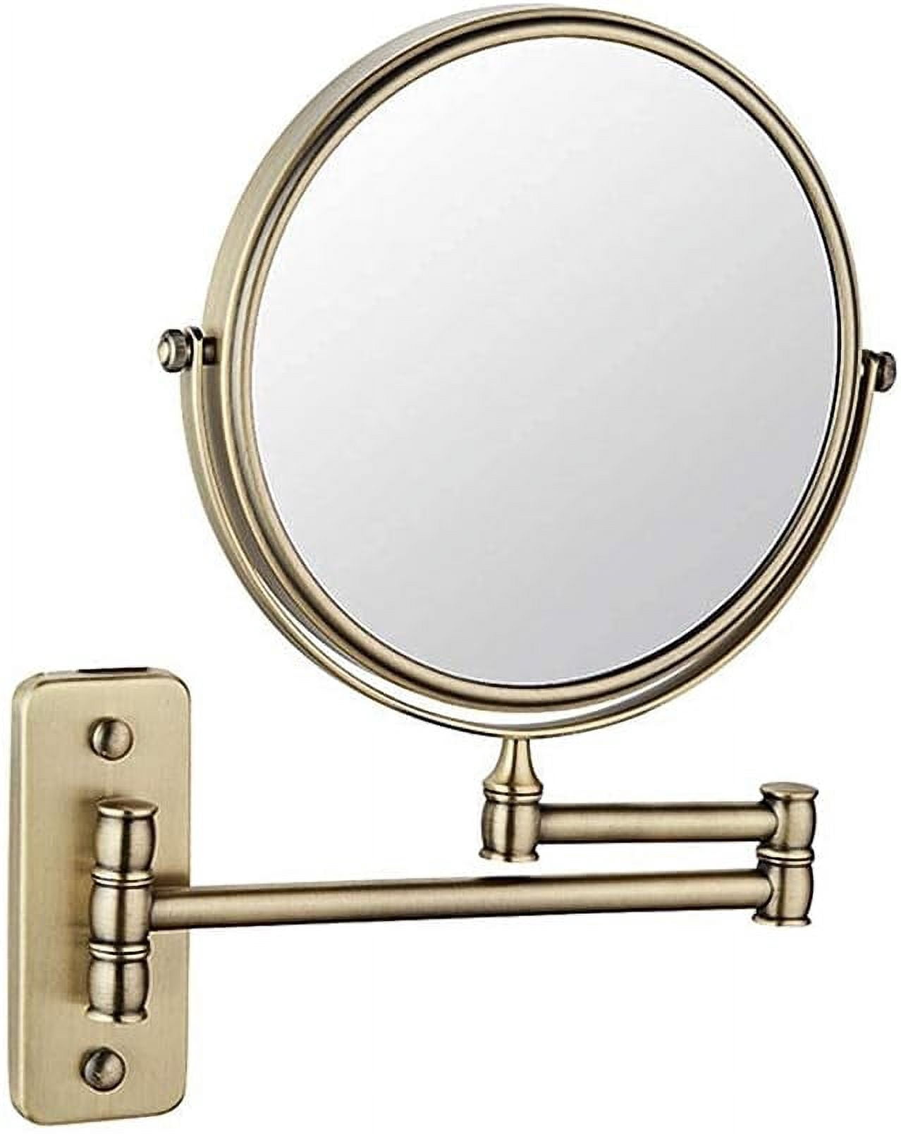 Wall Mounted Makeup Mirror, 8-Inch Two-Sided Swivel Wall Mount Mirror ...