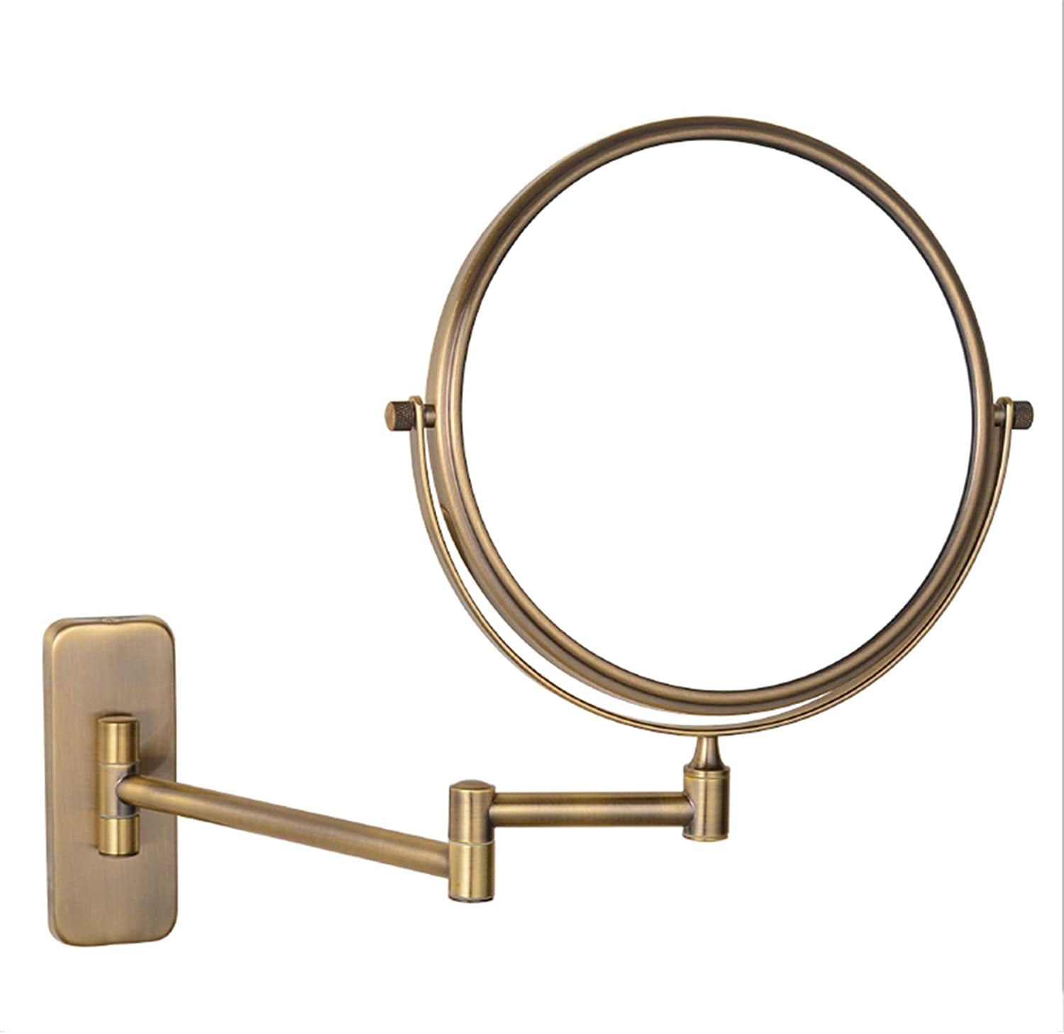 Wall Mounted Makeup Mirror, 8 inch Brass Rotatable Magnifying Shaving ...
