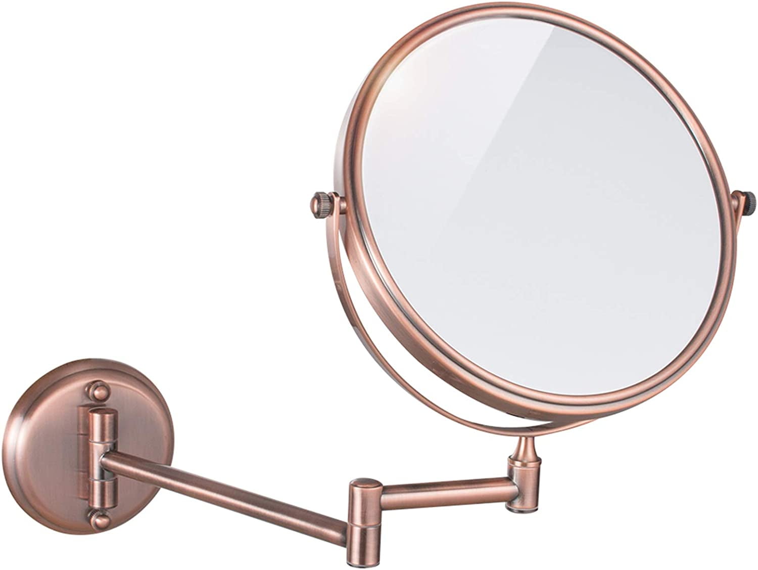 Wall-Mounted Makeup Mirror, 8 inch Brass Round Double Sided Magnifying ...