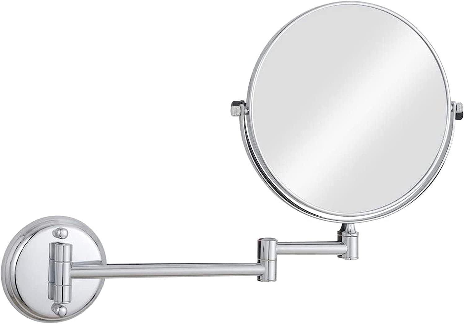 Wall Mounted Makeup Mirror, 8 inch Chrome Finish 360° Rotatable ...