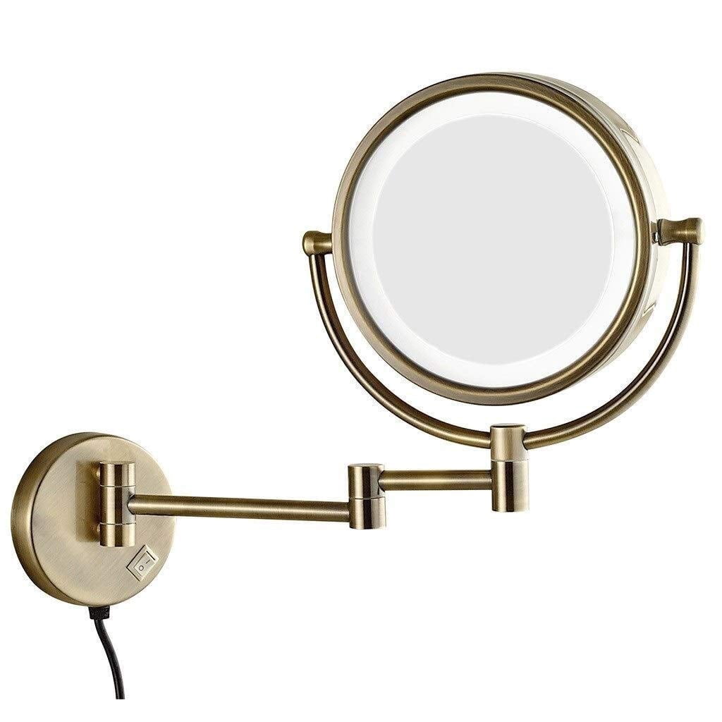 Wall-Mounted Makeup Mirror Adjustable Arm Tilt Easy Positioning LED8 ...