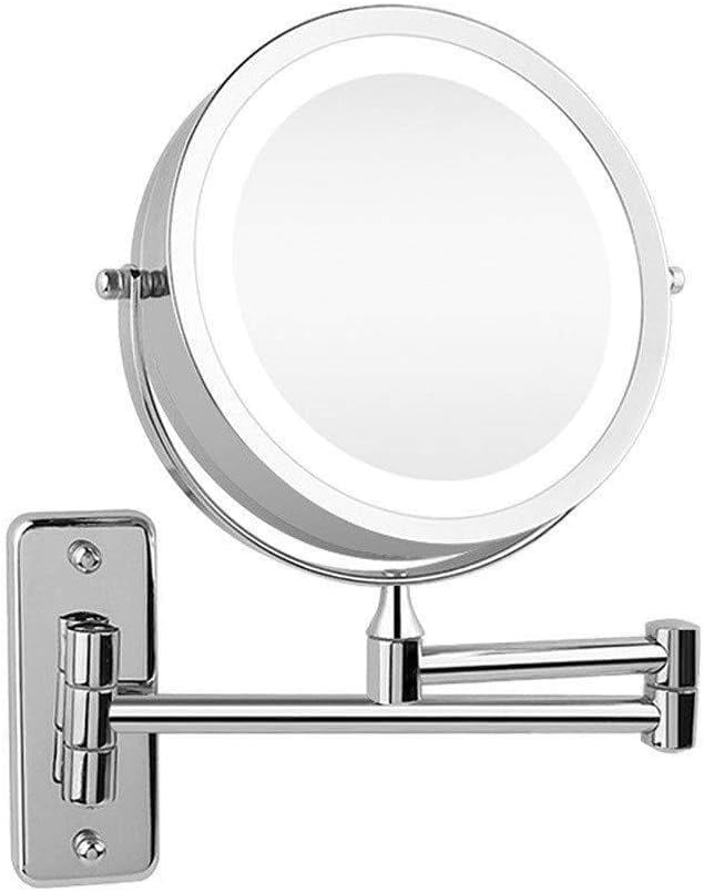 Wall-Mounted Makeup Mirror Chrome Led7 Inch Mirror Telescopic Wall ...