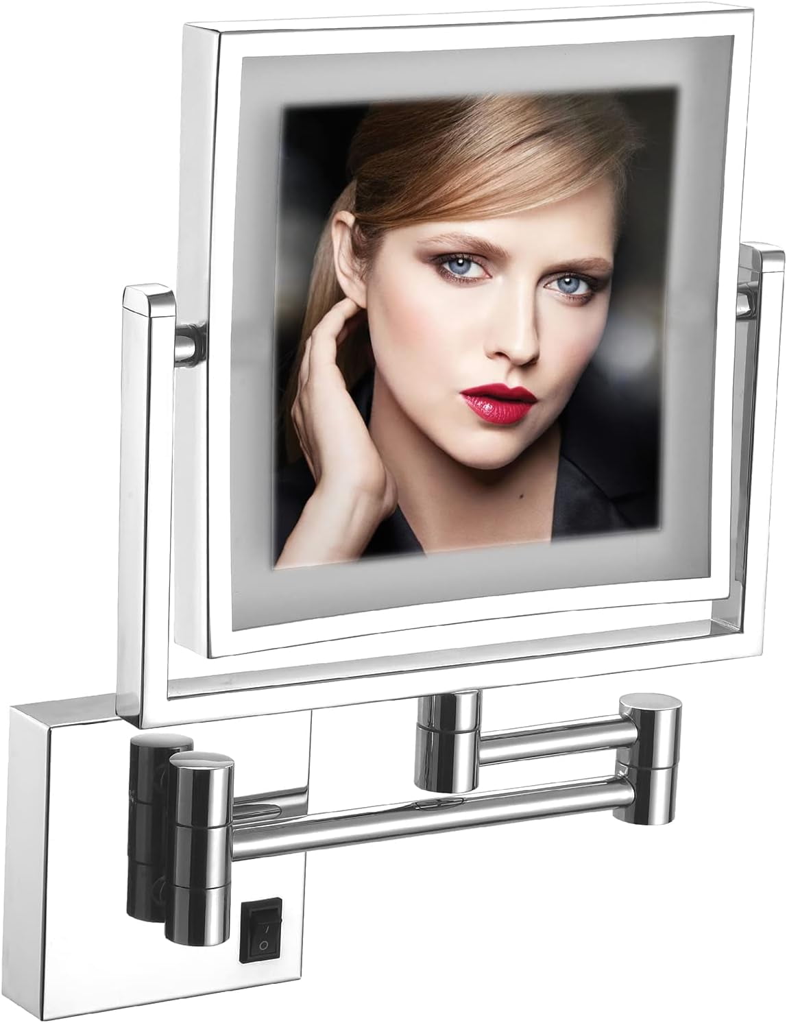 Wall Mounted Makeup Mirror, Double Sided with LED Lights 1X/3X ...