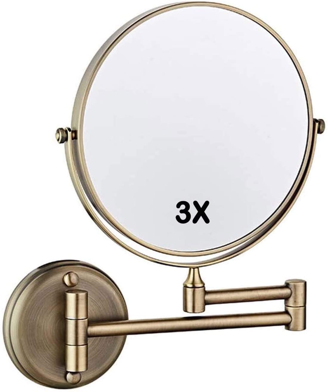 Wall Mounted Makeup Mirror, Round Makeup Mirror with 3X Magnification ...