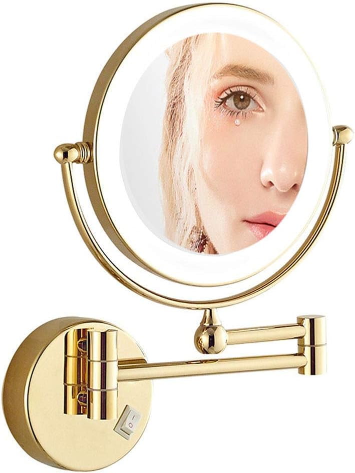 Wall Mounted Makeup Mirror, Two-Sided Extendable, 360 Degree Swivel ...