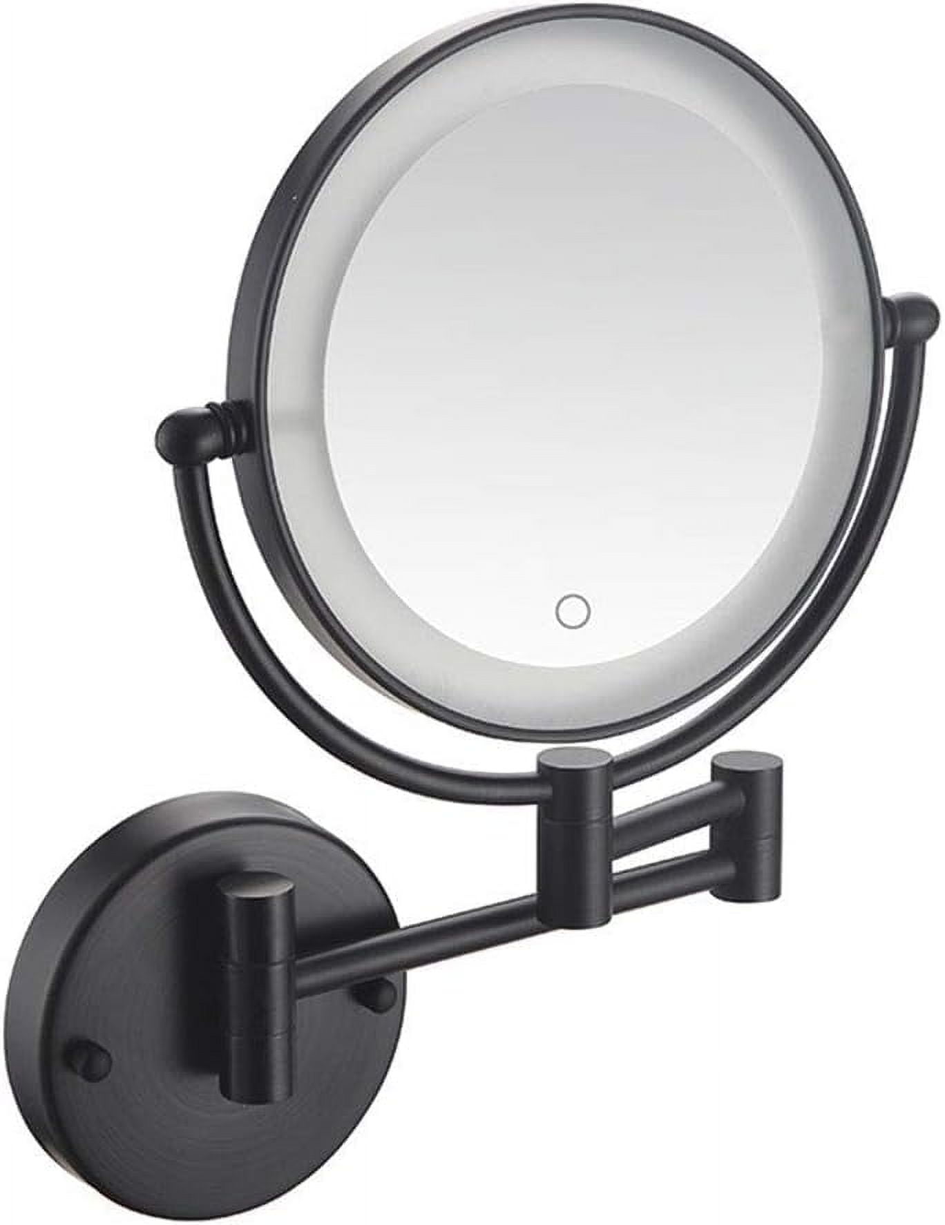 Wall Mounted Makeup Mirror, Two-Sided Swivel Wall Mount Mirror with LED ...