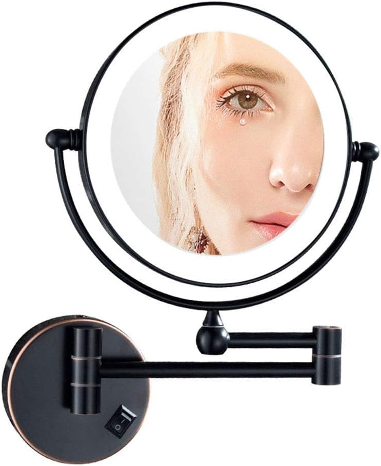 Wall Mounted Makeup Mirror for Bathroom Two-Sided Extendable 360 Degree ...
