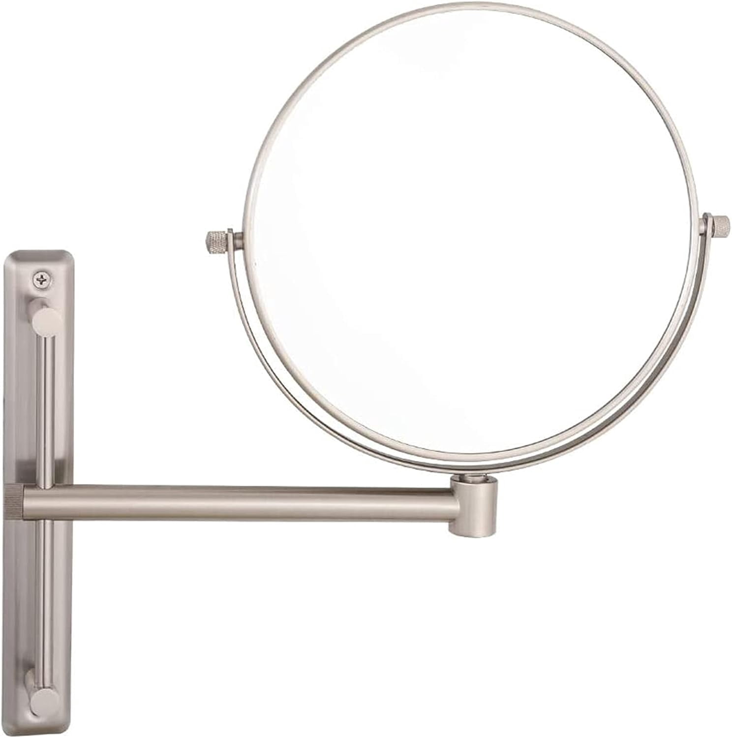 Wall Mounted Makeup Mirror with Magnification, 8 inch Nickel Finish 360 ...