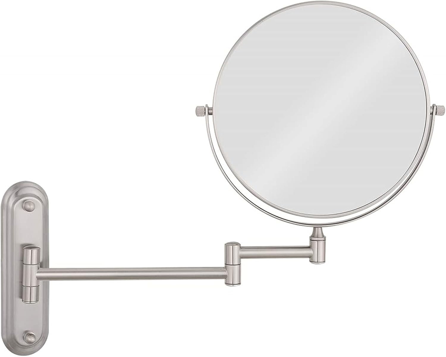 Wall Mounted Makeup Mirror with Magnification, 8 inch Nickel Finish 360 ...