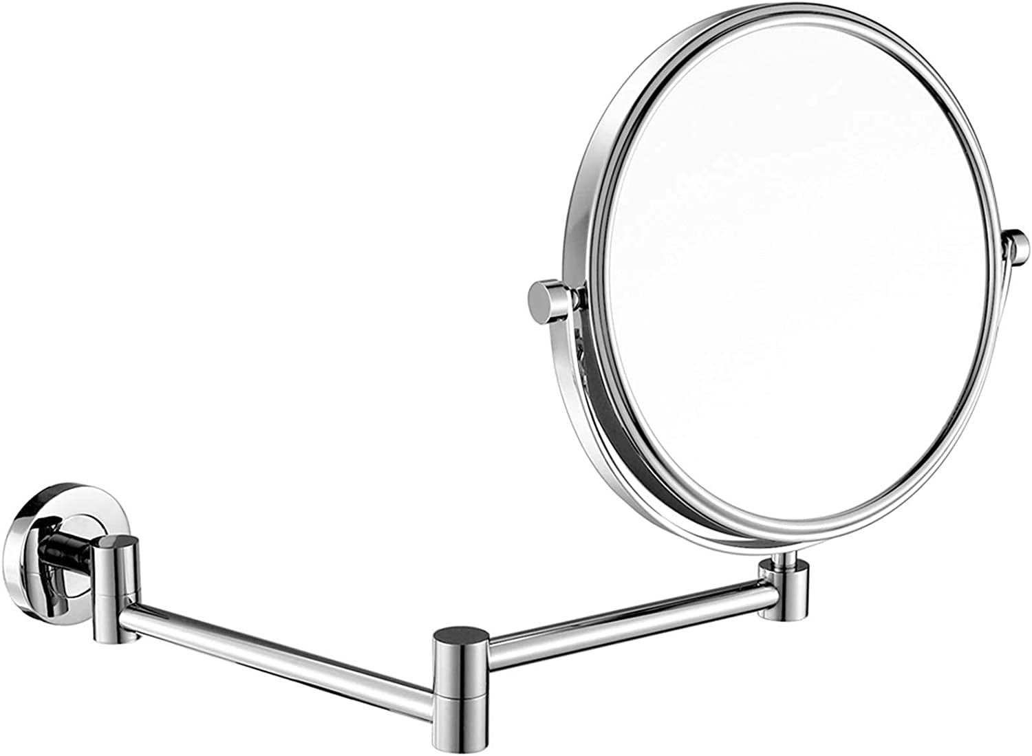 Wall Mounted Makeup Mirrors, 8 Inch Chrome Double Sided Vanity Mirrors ...