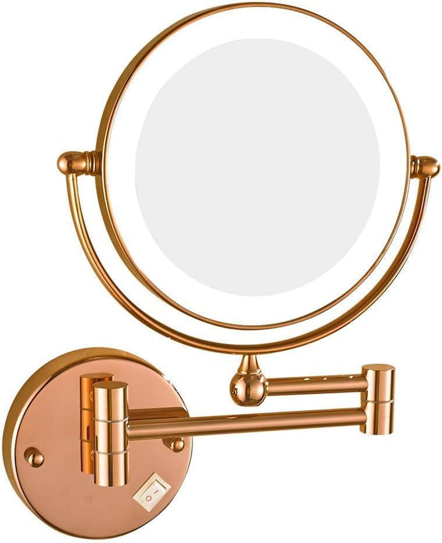 Wall Mounted Makeup Mirrors 8 Inch Double Sided Brass Lighted ...