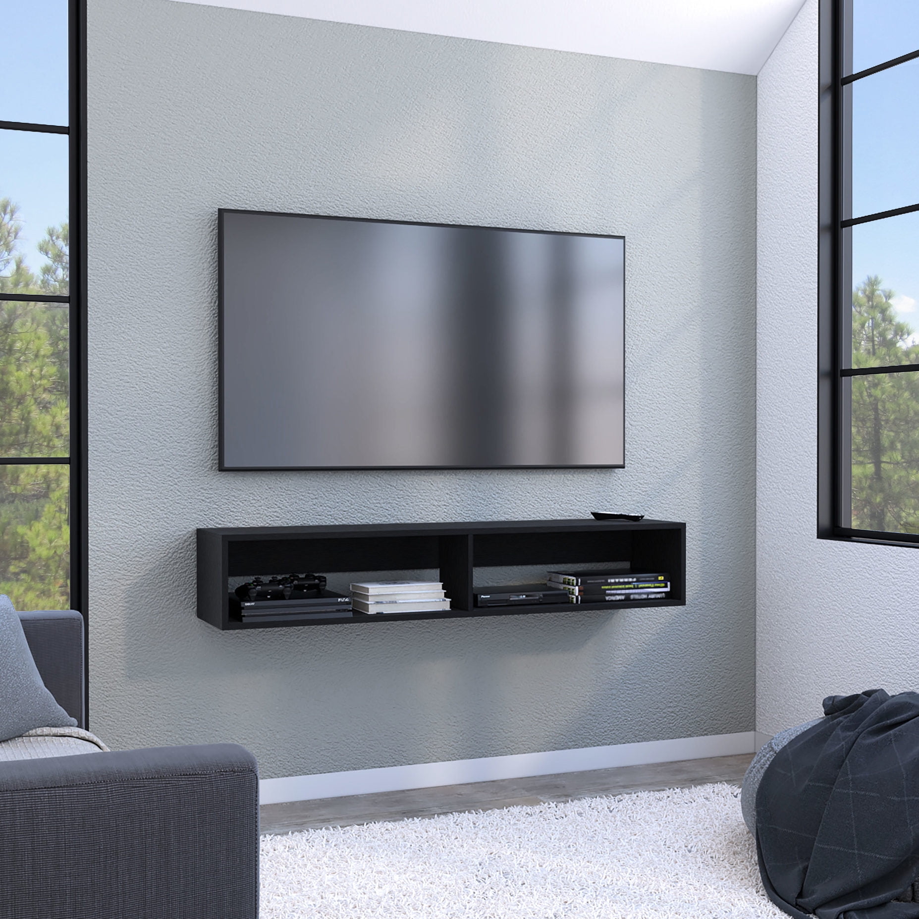 Wall-Mounted Media Shelf | Versatile Storage for Gaming Consoles, DVDs ...