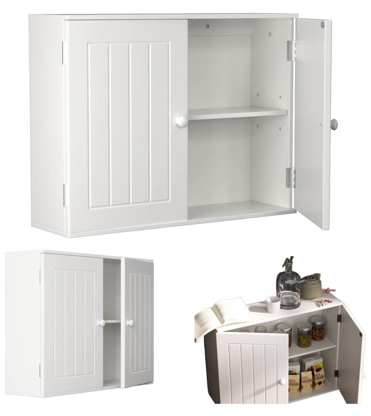 Wall Mounted Medicine Cabinet Bathroom Storage Cabinet White, Bathroom ...