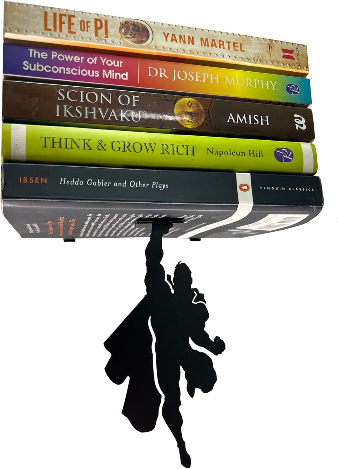 Wall Mounted Metal Floating Bookshelf Supported by Superheros Invisible ...