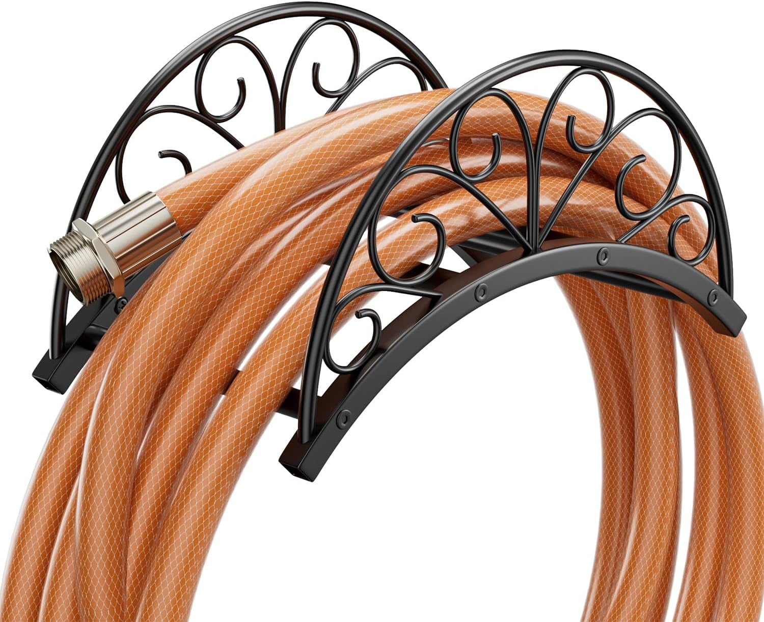 Wall Mounted Metal Hose Holder - Decorative Black Water Hose Hanger ...