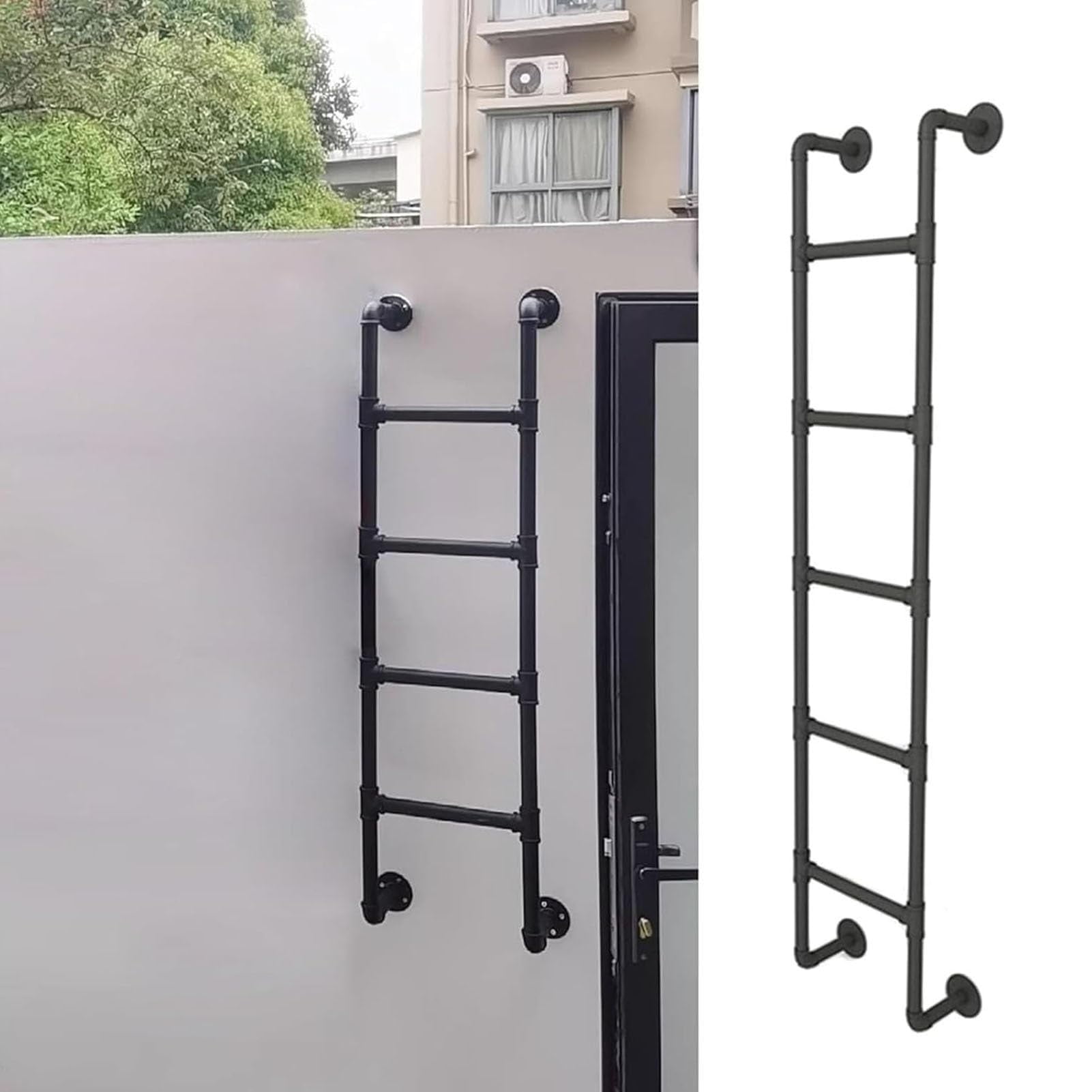 Wall Mounted Metal Ladder for Home Loft, 4ft 5ft 6ft 7ft 8ft Height ...