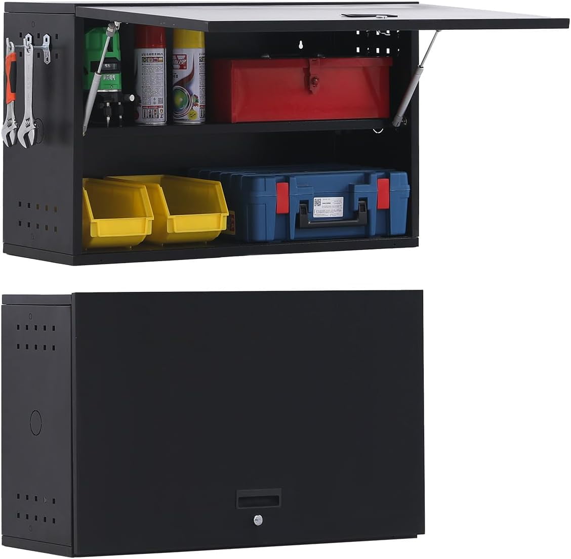Wall Mounted Metal Storage Cabinet with Locking Door- Garage Wall ...