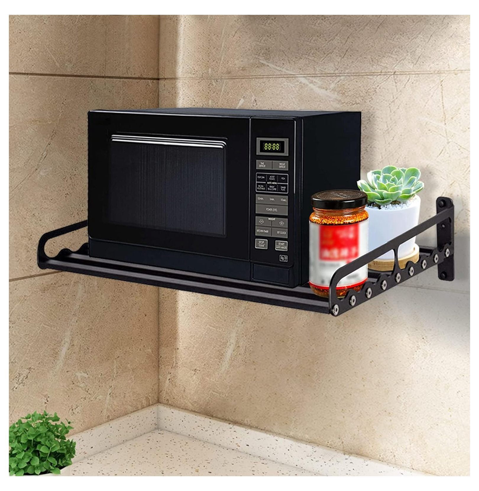 Wall Mounted Microwave Rack Space Aluminum Microwave Oven Rack 20inch x ...