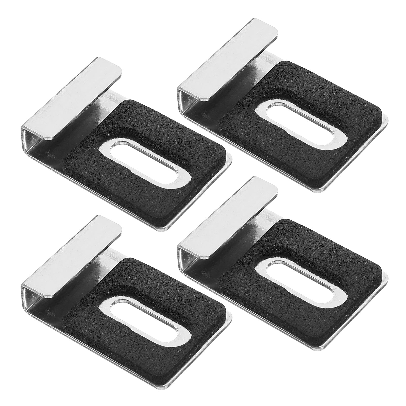 Wall Mounted Mirror Clip 4 Pcs Suite Holder Bracket Stainless Steel Kit ...