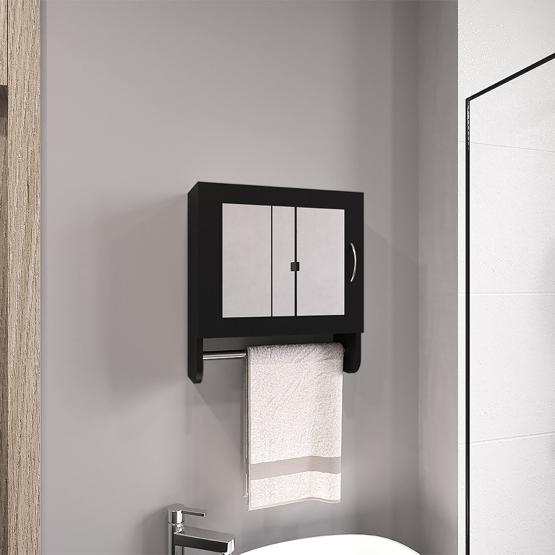Wall-Mounted Mirror Organizer | Two Shelves for Bathroom/Kitchen Use ...