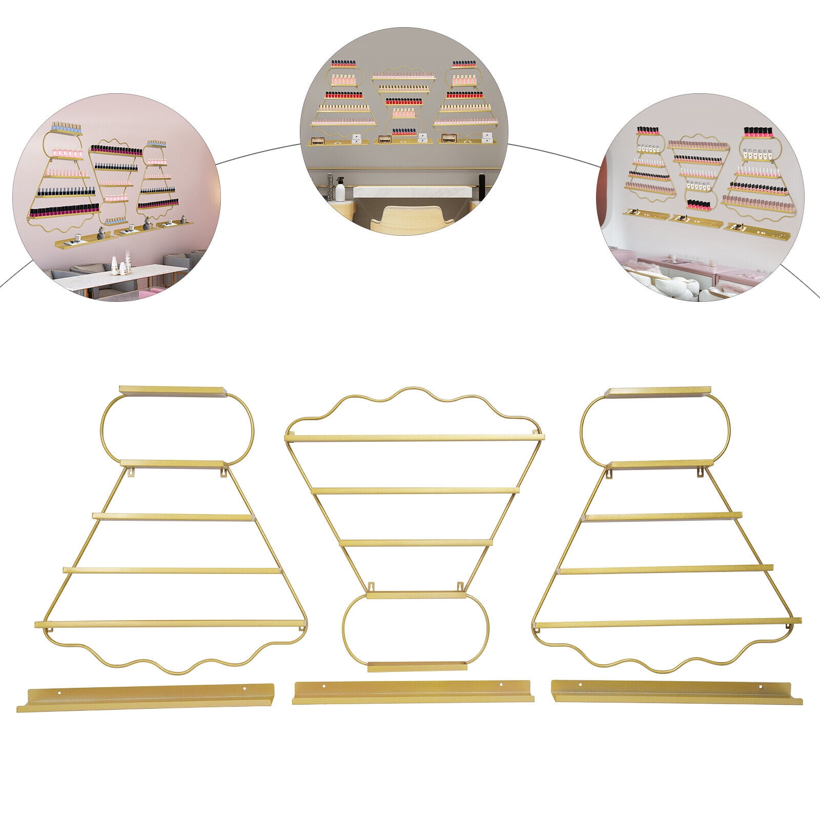 Wall Mounted Modern Nail Polish Racks Shelves, Nail Polish Display Rack ...