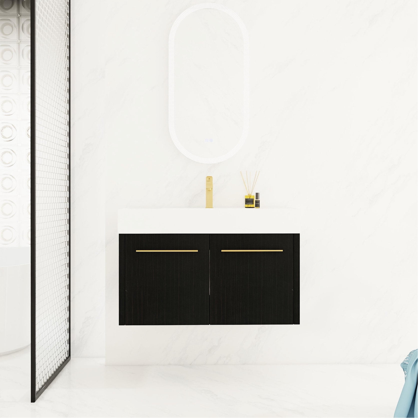 Wall-Mounted Modern Vanity with 2 Doors | For Bathroom Storage Needs ...