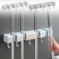 Wall Mounted Mop Holder, Heavy Duty Organizer Rack for Brooms and Mops ...