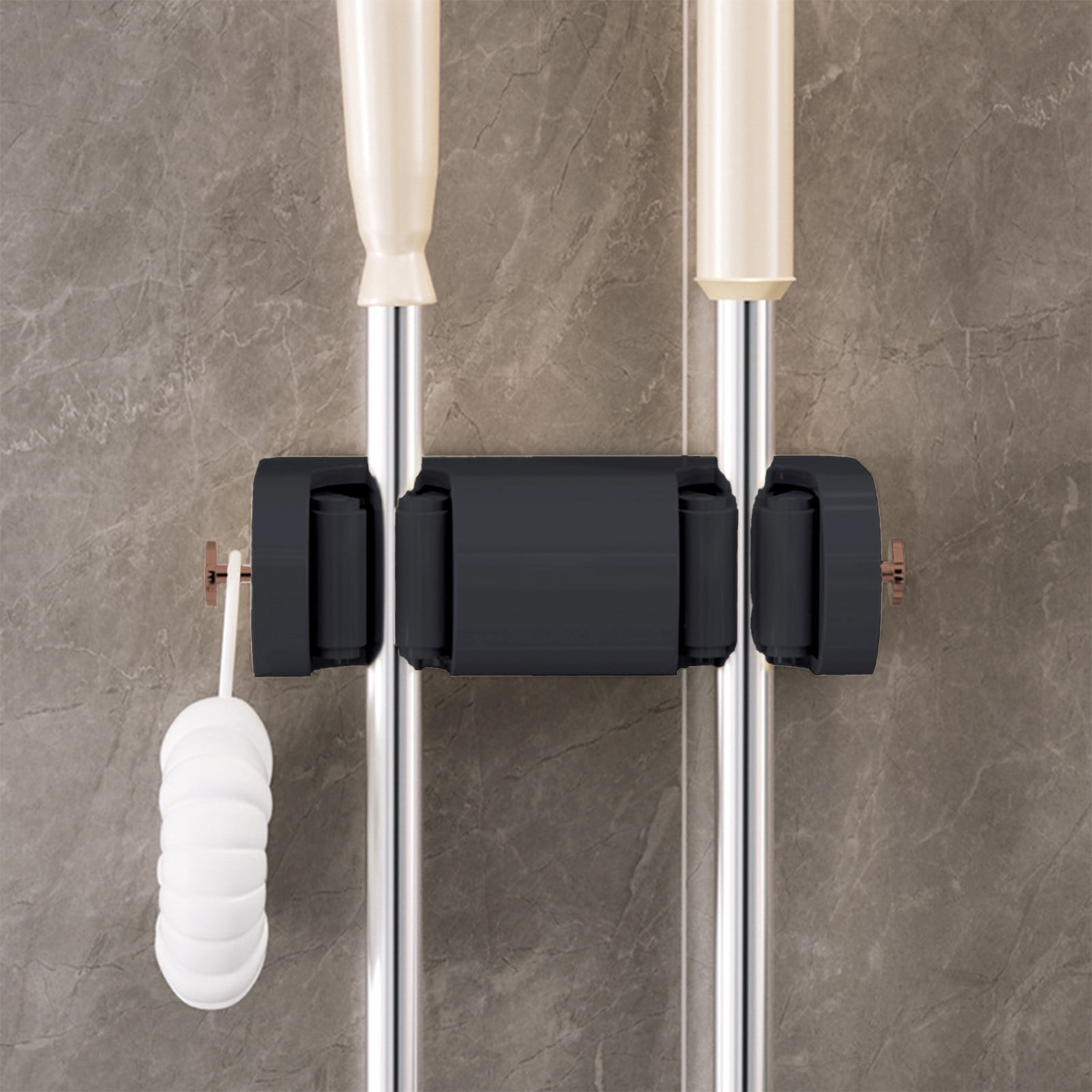 Wall Mounted Mop Hook, No Drill Hanging Rack, Strong Load Bearing Mop ...