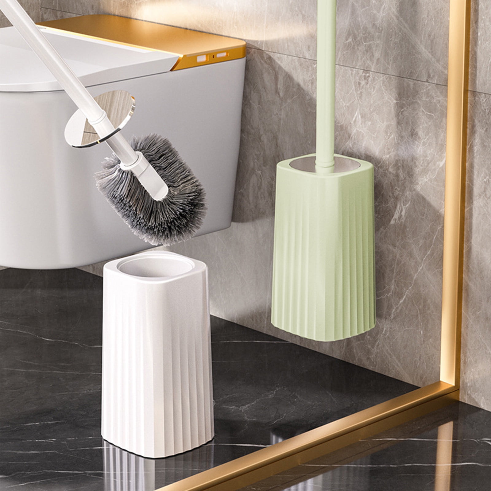 Spring Refresh, Toilet Bowl Cleaning Kit, Modern Bathroom Brush, Long ...